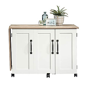 Sauder Miscellaneous Craft Cart, L: 39.29" x W: 19.49" x H: 28.54", Soft White finish