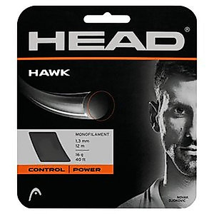 HEAD Hawk Tennis Racket String 40' Set - 16 Gauge Monofilament Racquet String, Grey