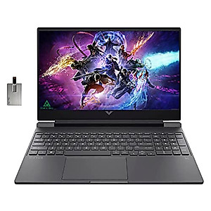 HP 2022 Victus 15.6" 144Hz Gaming Laptop, AMD Ryzen 7 5800H, 32GB RAM, 1TB PCIe SSD, NVIDIA GeForce RTX 3050 Ti Graphics, Backlit Keyboard, Windows 11 Pro, Gray, 32GB SnowBell USB Card