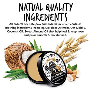 Bugalugs Dog Paw Pad Balm & Dog Nose Balm 30 g (1.06 oz) - Moisturizing Dog Paw Balm That Creates an Invisible Barrier That Protects and Heals Dry Cracked Paws - All-Natural Dog Paw Balm with Oatmeal