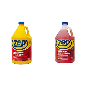 Zep High Traffic Carpet Cleaner (1 Gallon) Heavy-Duty Citrus Degreaser Refill (1 Gallon) Bundle