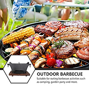 Happyyami Portable Stove Mini Grill 1 Set Charcoal Barbecue Grill Stove Household BBQ Grill Portable Camping Stove Tabletop Smoker Burner Stove 26x26cm Cast Iron Grill Hibachi Grill