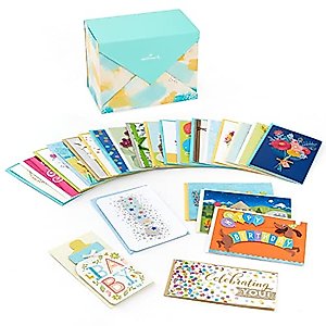 Hallmark Pack of 24 Handmade Assorted Boxed Greeting Cards, Watercolor—Birthday /Baby Showe/ Wedding/Sympathy/Thinking of You/ Thank You Cards