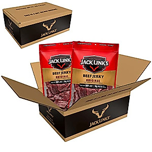 Jack Link's Beef Jerky, Original – Great Everyday Snack, 10g of Protein and 80 Calories, Made with 100% Beef – 96% Fat Free, No Added MSG** – 9 Oz. (Pack of 2)