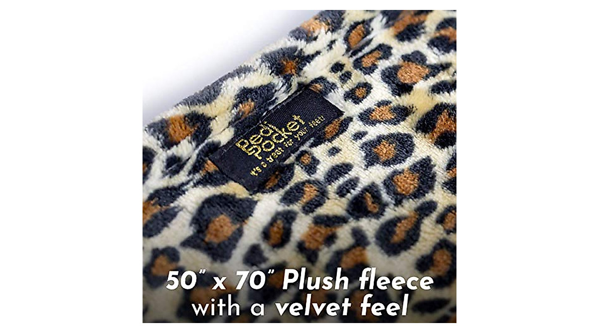 PediPocket Foot Pocket Blanket - Luxurious Cozy Comfort in Leopard