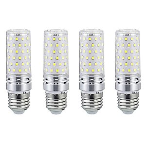 K JINGKELAI LED Candle Bulb, 15W Equivalent to 120W Incandescent, Cool White 6000K, 4 Pack, E26/E27 Medium Base, Non-Dimmable