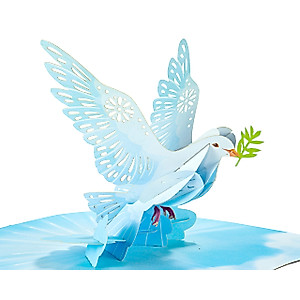 Dove Bird,WOW Greeting Pop Up 3D Card For All Occasions,Peace, Birthday, Love, Christmas, Grace, Holy Spirit, Hope,Personalized With Insert Message Note,Handcrafted With Love,Proud USA Brand