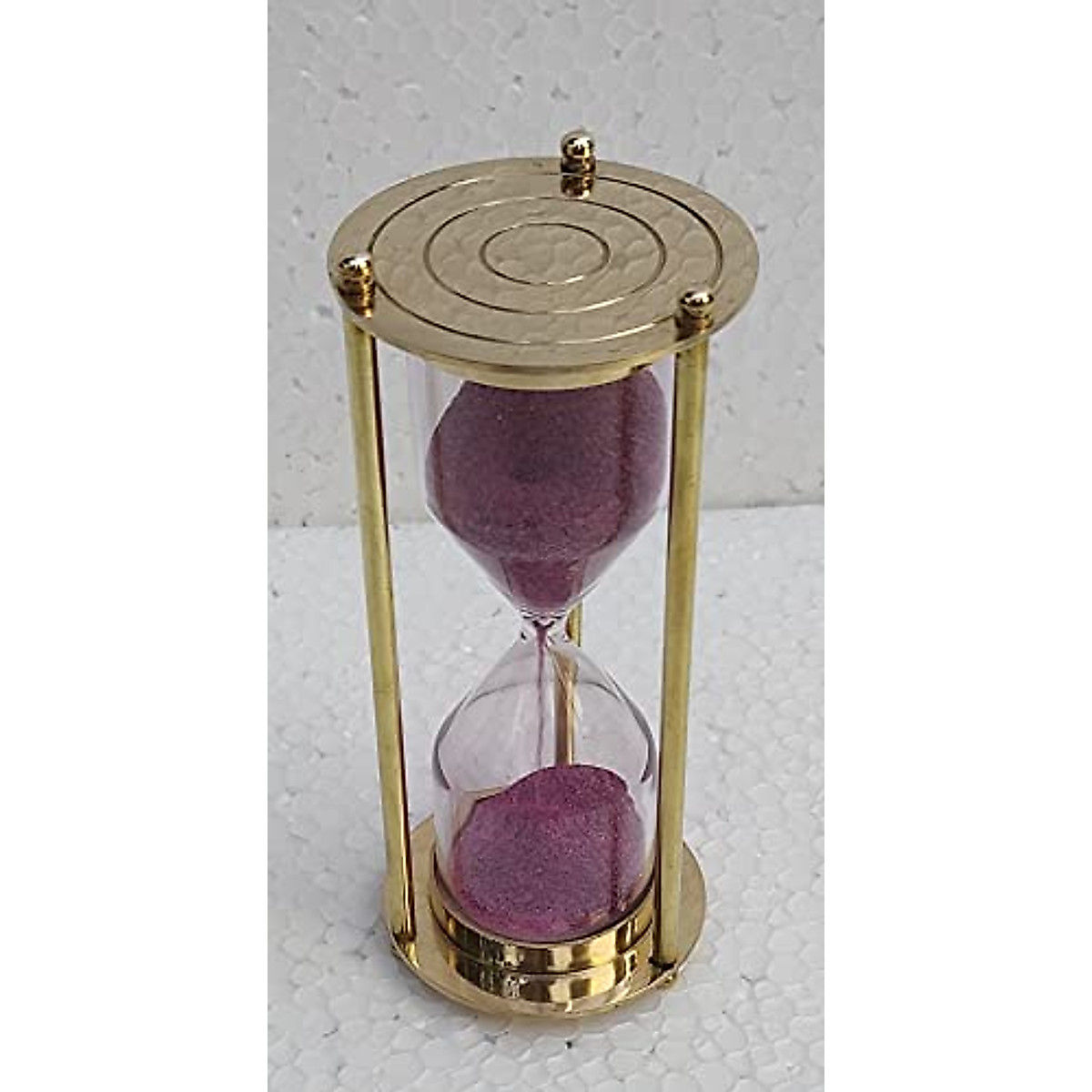 Antique Hourglass Sand Timer 3 min. Decorative Modern Brass Sand Timer Hourglass hanzla Collection by Indian Instruments, 6 inch