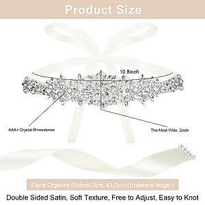 Araluky Handmade Rhinestone Bridal Belt Wedding Belts for Dresses with Ribbon