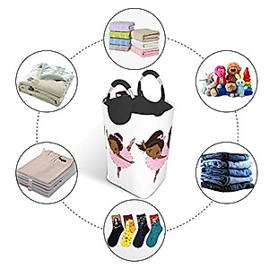 Laundry Hamper African Ballerinas Girls Collapsible Laundry Basket For Baby Nurseries Waterproof Basket with Handles Washing Organizer Large Capacity Storage Bins