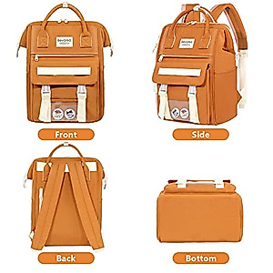 Bevalsa Laptop Backpack 15.6 Inch Stylish College School Bag/Casual Daypacks/Work Bags/Travel Backpack for Women Men for Teens Girls Anti-Theft (Brown)