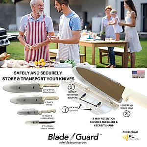 Agilux KnifeSafe Knife Blade Cutlery Protective Cover Edge Guard Safely Store and Transport Kitchen Camping Hunting Sports RV Dishwasher Safe for Chef's and Home (Charcoal, 6)