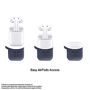 PodPocket Scoop AirPod Storage Case with Protective Translucent Silicone and Impact Protection Indigo Blue