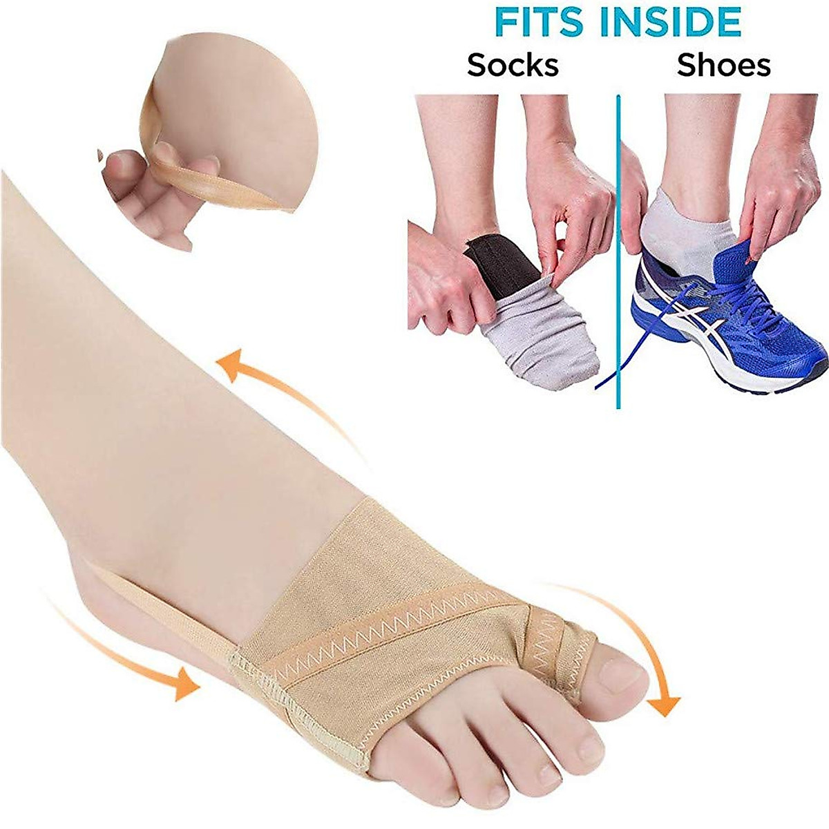 Toe Splints Corrective Socks, Day Night Hallux Valgus Bunion Brace Straightener, Toe Arthritis Pain Relief Hammer Overlapping Big Bones Orthopedic Cushioned Soft Silicone Sleeve Wrap (S)