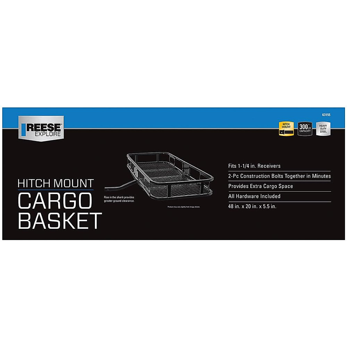 Pro Series 63155 Rambler Hitch Cargo Carrier for 1-1/4” Receivers, Black