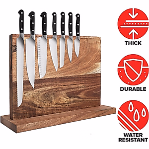 Magnetic Knife Holder Stand Including Strong Adhesive Tape, 4 Screws & Screw Driver, Strong Magnetic Knife Rack for Kitchen Organizing, Magnetic Strip Self Adhesive