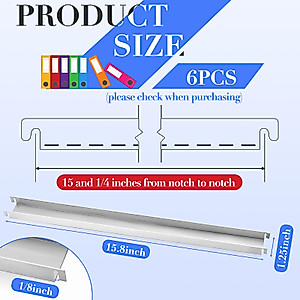 Lateral Front to Back File Rails Front to Back File Bar Rails Hanging File Rails Filing Cabinet Parts Stainless Steel File Drawer Rails 15.76 Inches Long (6 Pieces)