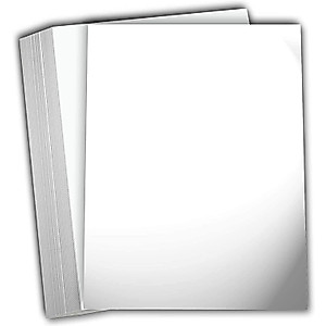 Hamilco White Glossy Cardstock Paper - 8 1/2 x 11" 80 lb Cover Card Stock - 50 Pack