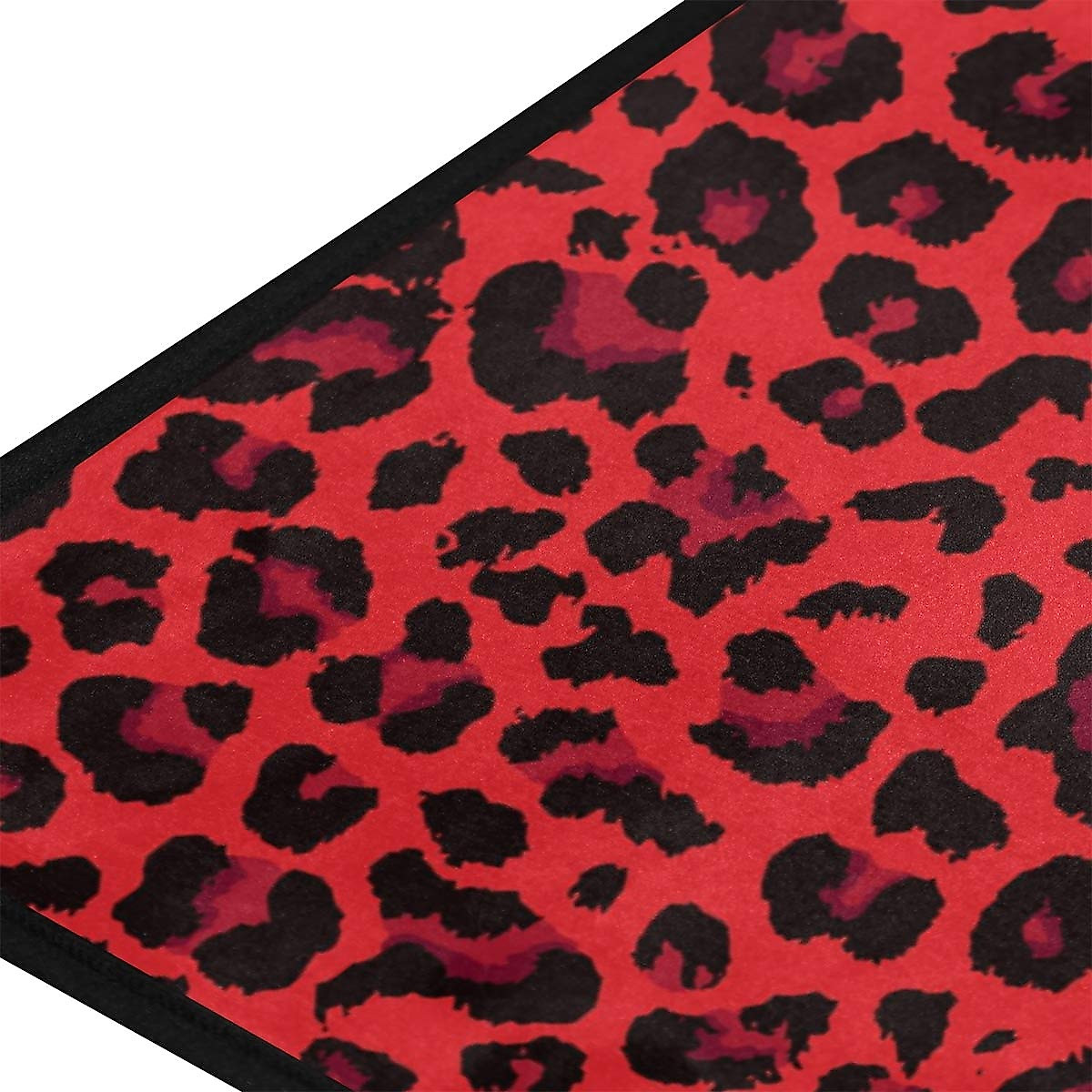Red Leopard Print Cheetah Kitchen Mat Rugs Cushioned Chef Soft Non-Slip Floor Mats Washable Doormat Bathroom Runner Area Rug Carpet,39" X 20"