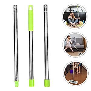 Beavorty 3 Sets Mop Stick Pole Broom Replace Handle Mop Handles for Floor Cleaning German Thread Mop Handle Commercial Palo Metal Broom Rods Mop Handle Replacements Broom Handle Plastic