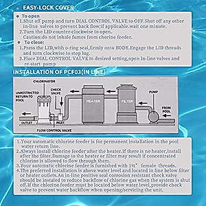 CL220 Off-line Automatic Pool Chlorinator for Swimming Pool Ponds Garden,Replacement for Hayward Chlorine Feeder,Economy in-Line Above-Ground Pool Automatic Chlorine Bromine Feeder,Easy to Install