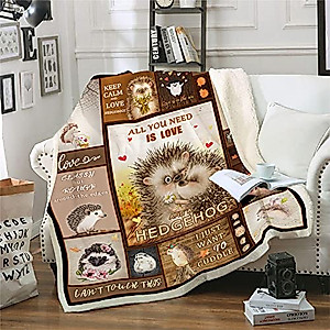 CYREKUD Hedgehog Gifts for Women Blanket,Hedgehog Blanket Hedgehog Gifts for Hedgehog Lovers Throw Blanket,Hedgehog Blanket for Adults,Hedgehog Blanket for Bedroom Sofa Couch Christmas Decor 50"x 60"
