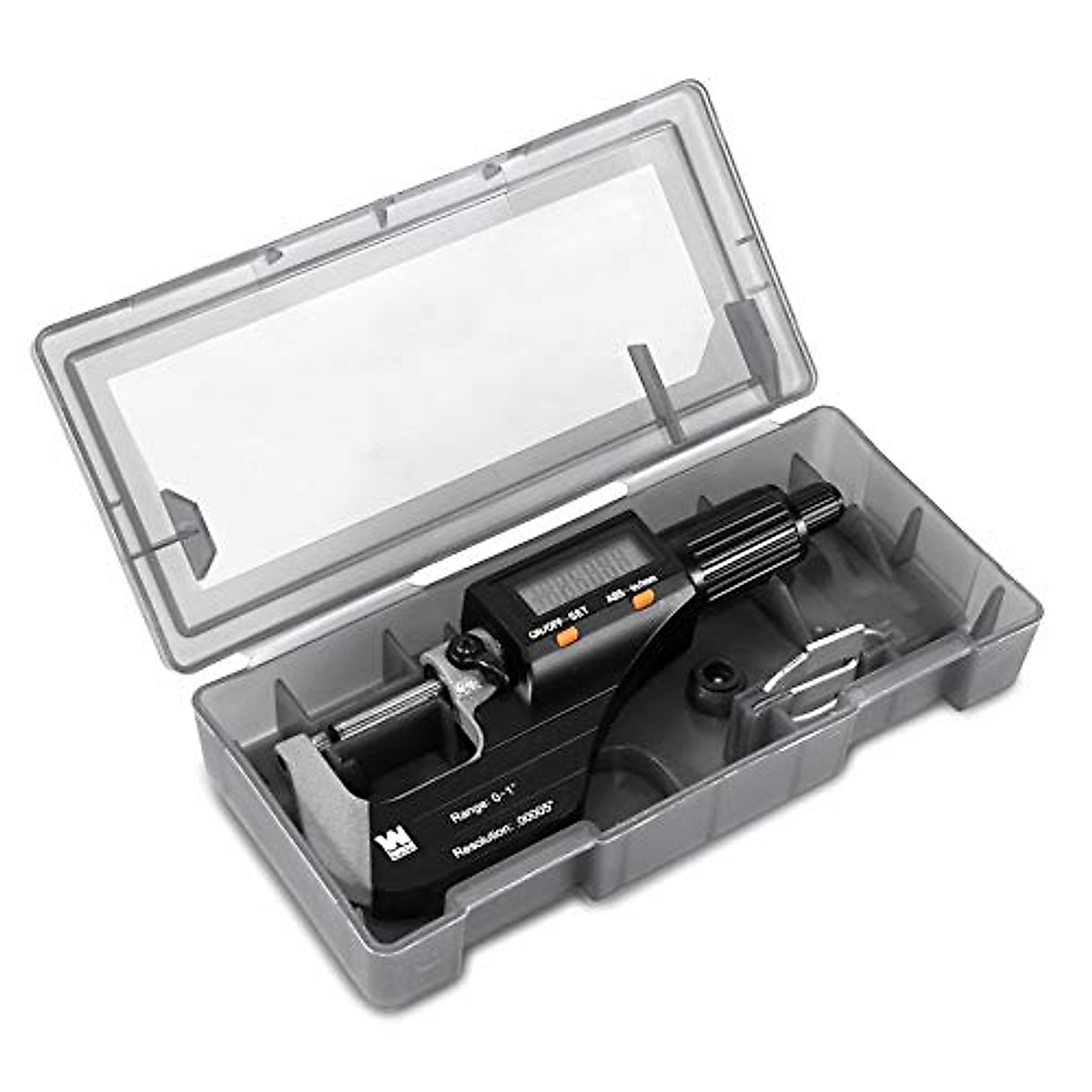 WEN 10725 Standard and Metric Digital Micrometer with 0 to 1-Inch Range, 00005-Inch Accuracy, LCD Readout and Storage Case