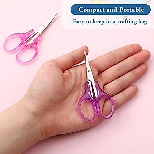 8Pcs Scissors for Crafting Stainless Steel Scissors with Protective Cover Mini Detail Craft Scissors Straight Fine Tips Design for Crafting Facial Hair Trimming Travel School DIY Projects