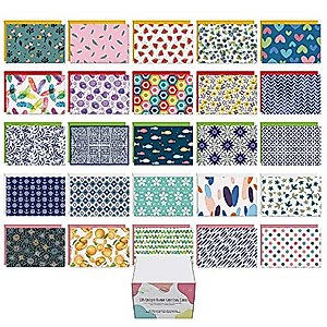 Dessie Unique Blank Greeting Cards with Colored Envelopes and Gold Seals Set for All Occasion, 4x6 Inch, 100 Cards