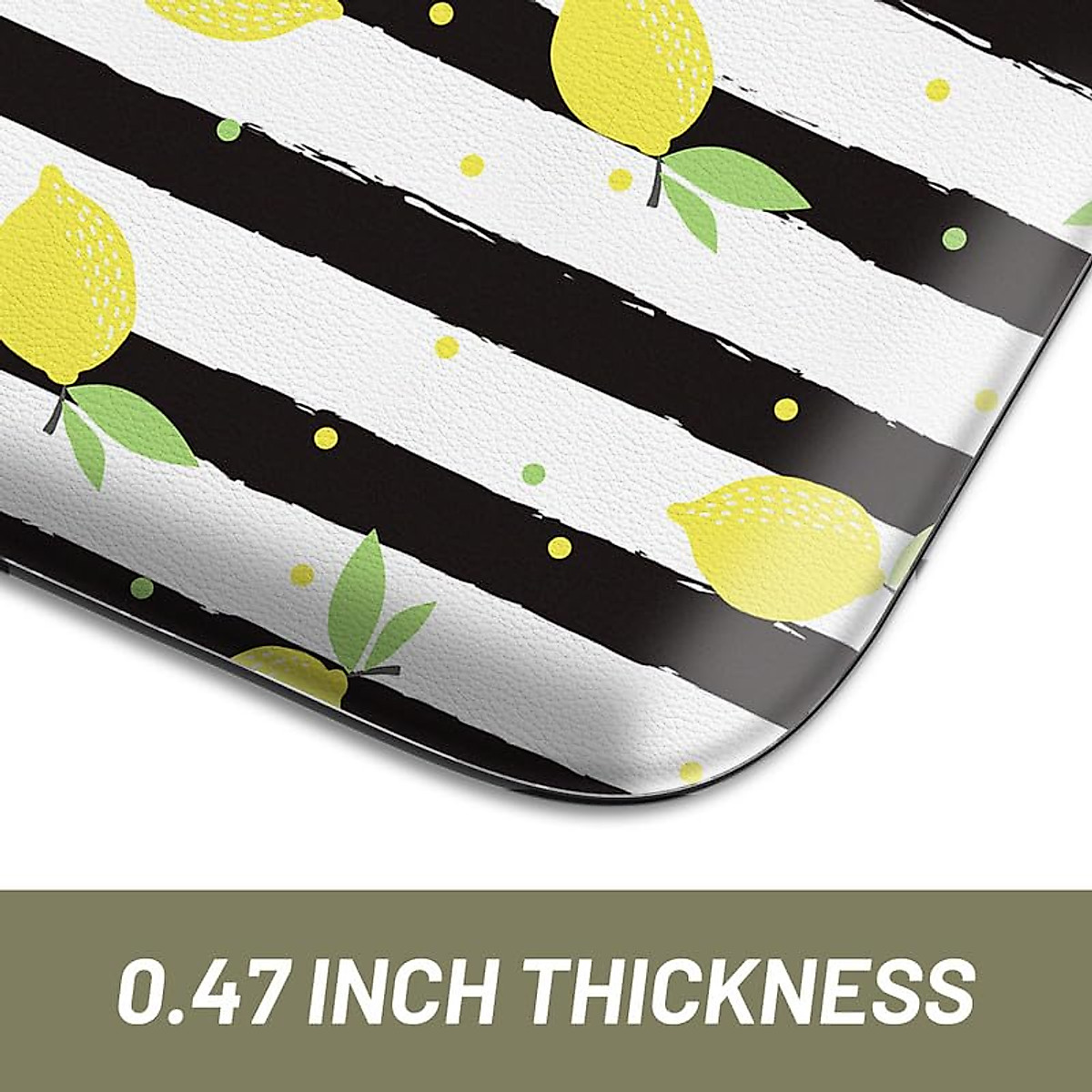 FYATHM Kitchen Mats Lemon Kitchen mats for Floor Anti Fatigue Mats for Kitchen Floor Cushioned Non Skid Washable Memory Foam Kitchen Rugs and Mats for Bedroom Office Sink Laundry