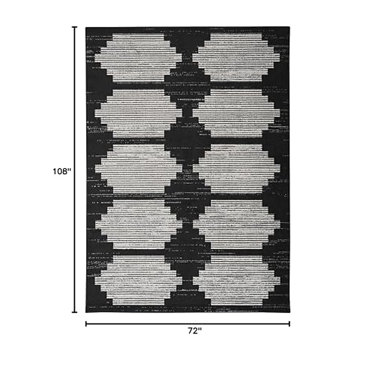 Nourison Modern Passion Geometric Black/Grey 6' x 9' Area -Rug, Easy -Cleaning, Non Shedding, Bed Room, Living Room, Dining Room, Kitchen (6x9)