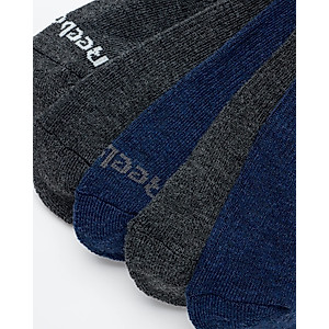 Reebok Men's Crew Socks - 5 Pack Comfort Cushion Performance Crew Socks for Men - Classic Men's Sports Socks (Size: 6-12.5), Size 6-12.5, Navy/Grey