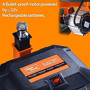 SuperHandy Trailer Dolly Electric Power 2800LBS Max Trailer Weight, 450LBS Max Tongue Weight, DC 24V 800W 12V 7Ah Powered Heavy Duty Commercial Jack Lever 2" Ball Mount Included