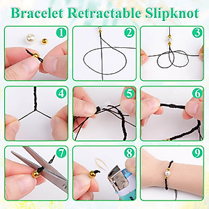 Black Nylon String, Anezus 0.8mm Nylon Thread Chinese Knotting Cord Tarred Twine Outdoor String for Braided Bracelets, Beading, Necklaces, Macrame Craft, Wind Chime, Blinds, Jewelry Making