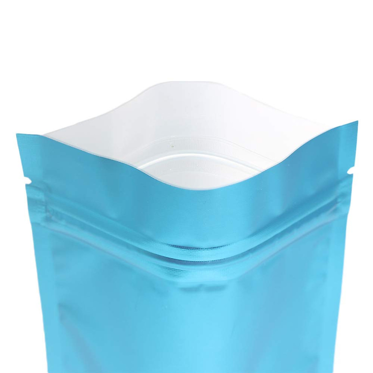 QQ Studio Pack of 100 Translucent Front Matte Blue Poly Plastic Resealable Bags (1.7oz (4" x 6"), Blue Stand-Up Pouch)