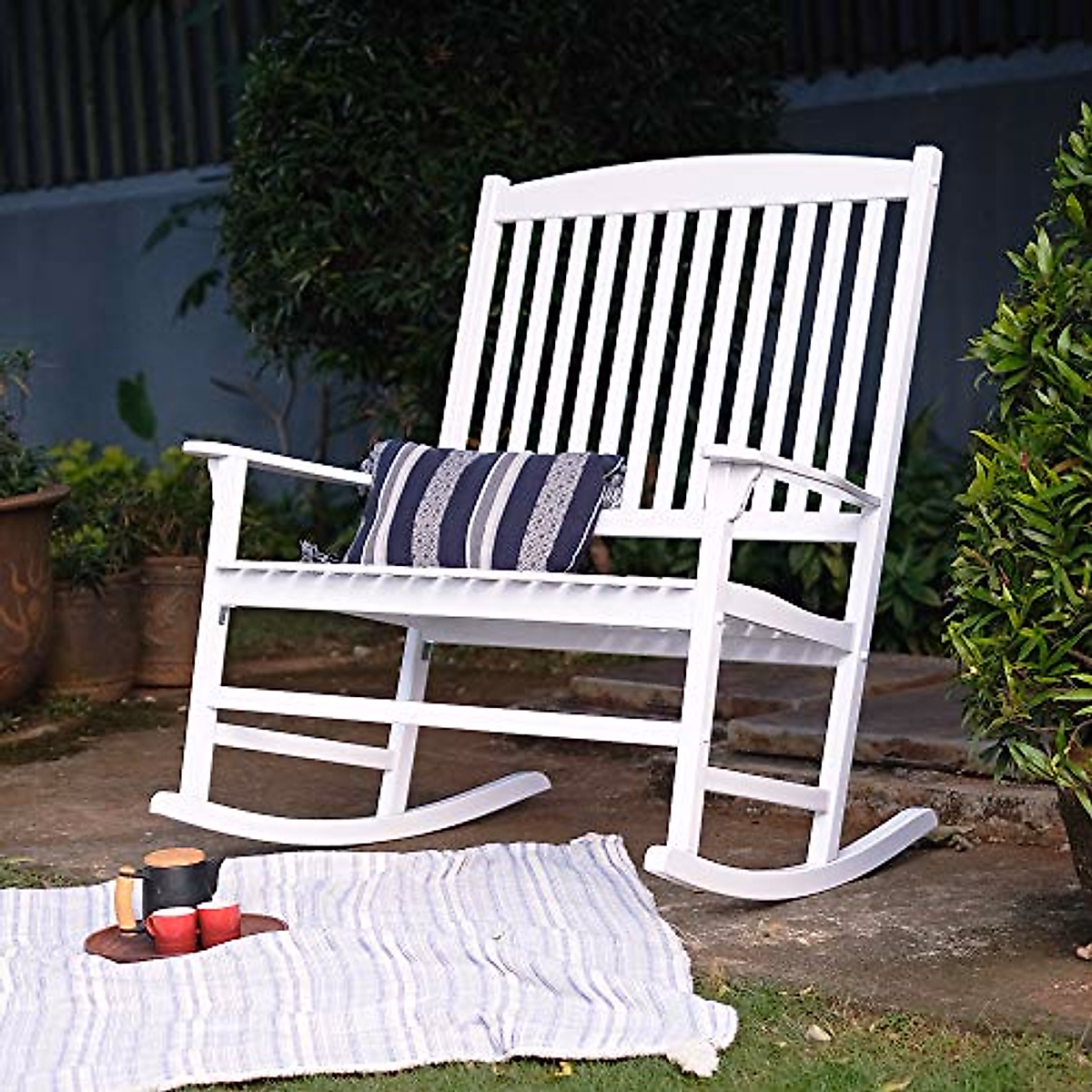 Cambridge Casual Bentley Porch Double Rocker, White