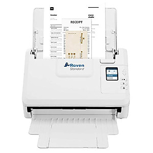 Raven Select Document Scanner for Windows PC and Mac Computer, Color, Two Sided Duplex, Auto Document Feeder (ADF), Scan to Cloud, Home or Office Desktop, USB