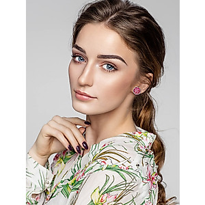 32 Pairs Clip on Earrings for Women Clip on Stud Earrings Bohemian Round Faux Druzy Earrings Ear Clip Stainless Steel Earrings Jewelry for Women(Clip-on Style)