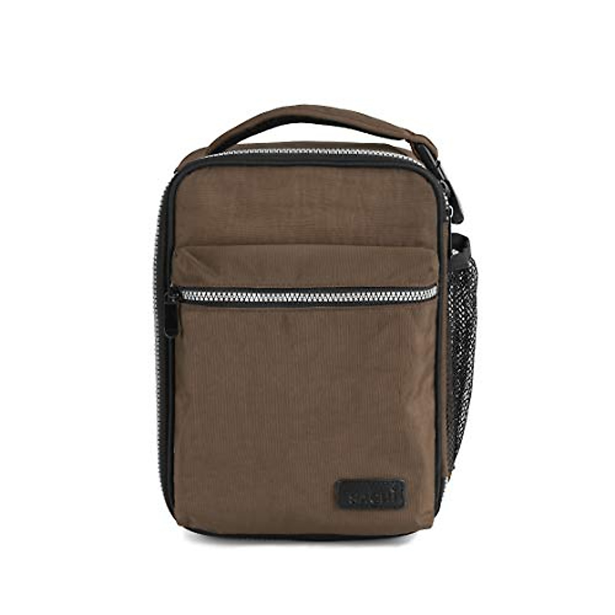 Sachi Explorer Durable Insulated Lunch Tote, Lunchbox with Heavy Duty Zipper, Large Lunch Bag, for Men with Hands Free Buckle Handle Loncheras Coffee
