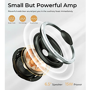 Vangoa Bass Guitar Amplifier 15W Portable Electric Bass Combo Amp Small for Bass Practice Amp Indoor Outdoor, Black