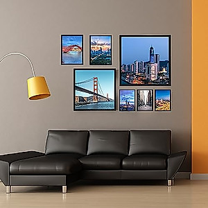 OMISHE 6x9 Picture Frame Black for Wall Hanging or Tabletop, 6 x 9 Frame Wall Mounting Horizontally or Vertically, 6 by 9 Wall Gallery Photo Frame, Black