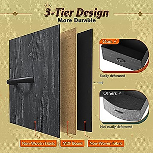 WLIVE Fabric Dresser for Bedroom, Storage Drawer Unit,Dresser with 8 Deep Drawers for Office, College Dorm, Charcoal Black Wood Grain Print