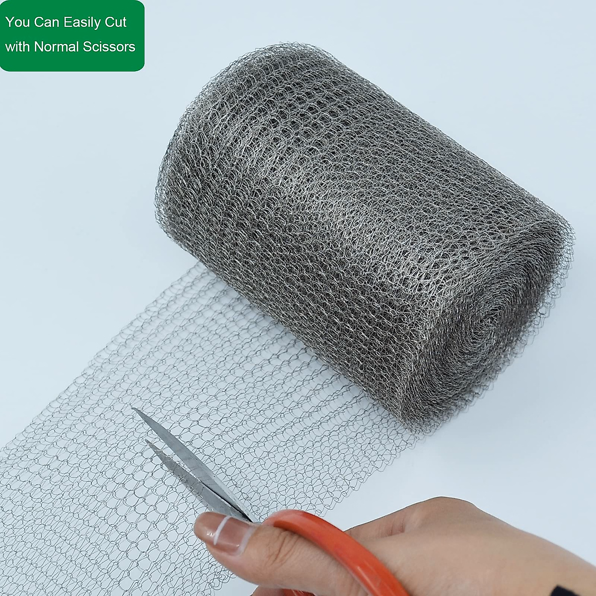YAGJIA Wire Mesh for Mice Control, 5" x 33FT Stainless Steel Wool, Double Layer Rodent Mesh Barrier, Stainless Steel Mesh Hole Filler, Flexible Stretchy for Garden House and DIY