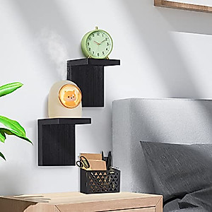 GDYUS Floating Shelves, Wood Small Floating Shelf Wall Mounted, Hanging Display Shelves Set of 3, Wall Shelf for Bedroom Living Room Bathroom Office Decoration