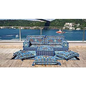 Oriental Floor Couch, Custom Sofa Cover, Arabic Furniture, Arabic Majlis, Arabic Jalsah, Loveseat, Medtitation Yoga Sofas, Sleeper Sofa, Outdoor Sofa (Sofa Full Set, 4'' Thickness (10 cm))