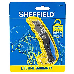 Sheffield 12125 Mini Quick Change Folding Utility Knife, Comes with 6 Mini Blades, Outdoor Knife, Key Chain Utility Knife, Lightweight Cardboard Cutter Tool