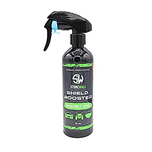 Shield Booster-Stonewall Ceramic Spray - High Gloss Armor Coating for Detailing and Incredible Shine With Microfiber Polish Cloth and Auto Sponge Applicator- Water Repelling Hydrophobic Spray