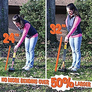 Bodhi Dog Extra Large Foldable Pooper Scooper | 32” Long Handle Portable Pooper Scooper | for Small and Large Dogs | Made with Premium Durable Materials - Orange