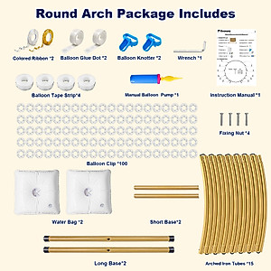 Fikowo Round Arch Backdrop Stand Kit - 7.2ft Large Golden Metal Circle Balloon Arch Frame with Base for Wedding Baby Shower Birthday Party Decoration