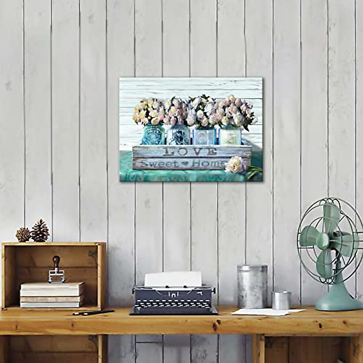 HKDGOKA Wall Decor for Bedroom - Rose Canvas Wall Art for Living Room Rustic Farmhouse Paintings Pictures Ready to Hang for Bathroom Home Decorations 11x15inch